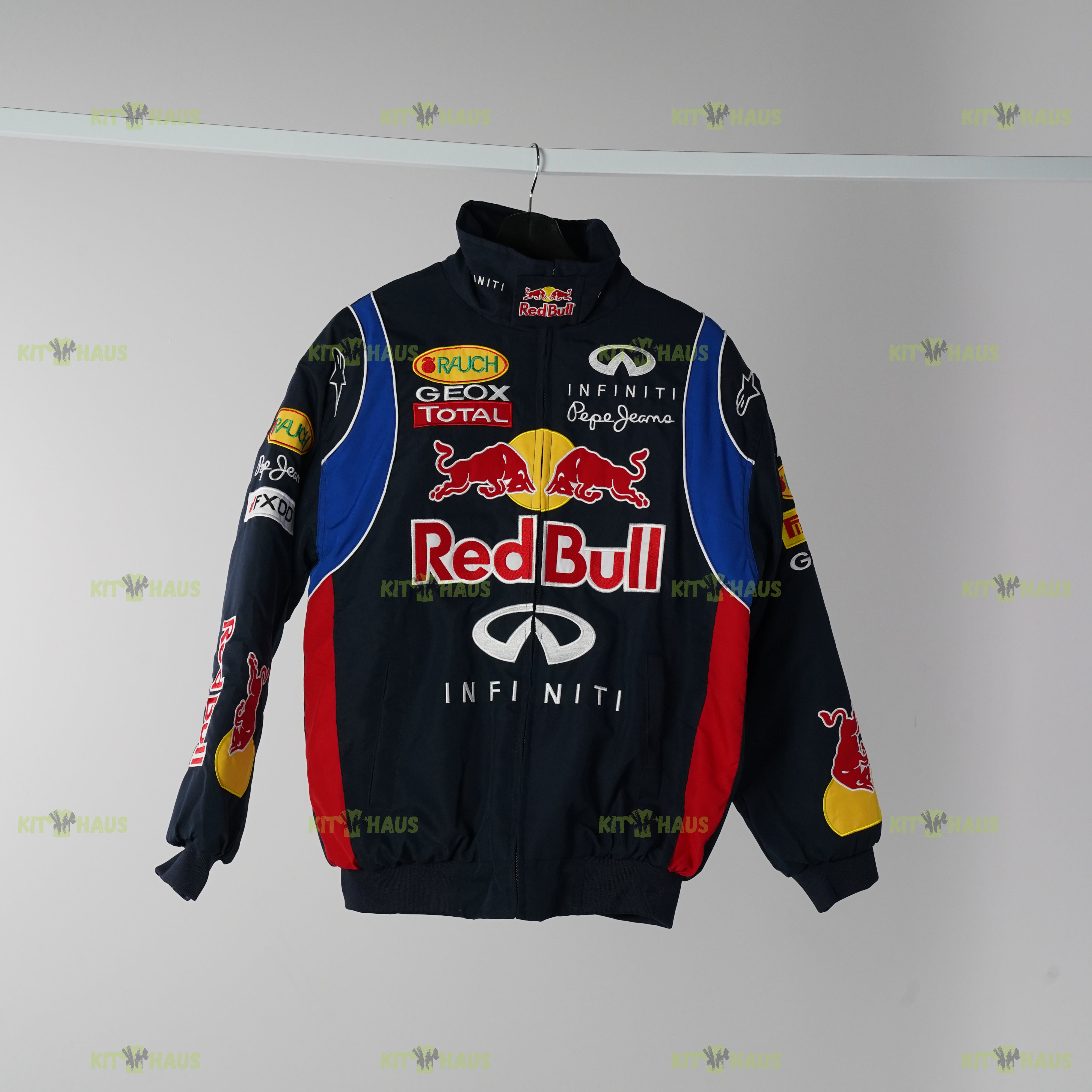 Red Bull Racing Jacket Navy Multi Sponsor F1 Infiniti Team Bomber – Kit ...